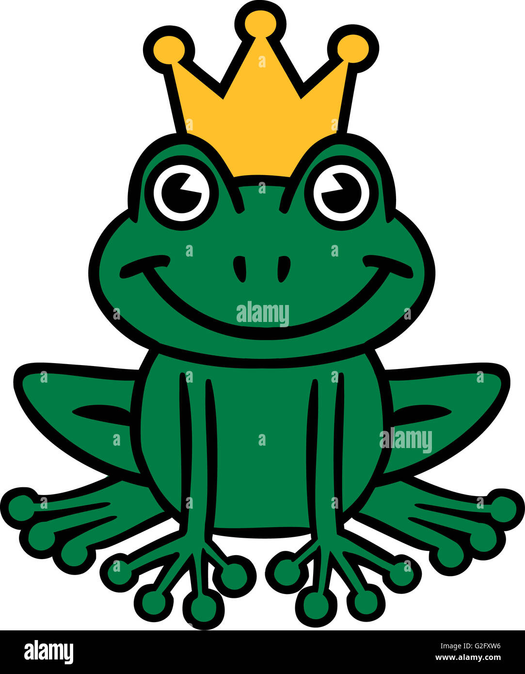 Frog king cartoon Stock Photo - Alamy