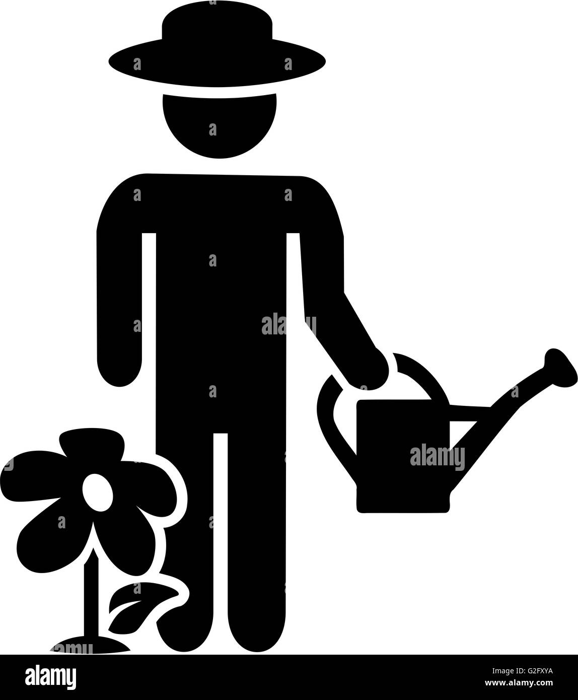 Gardening Gardener Pictogram Stock Photo - Alamy
