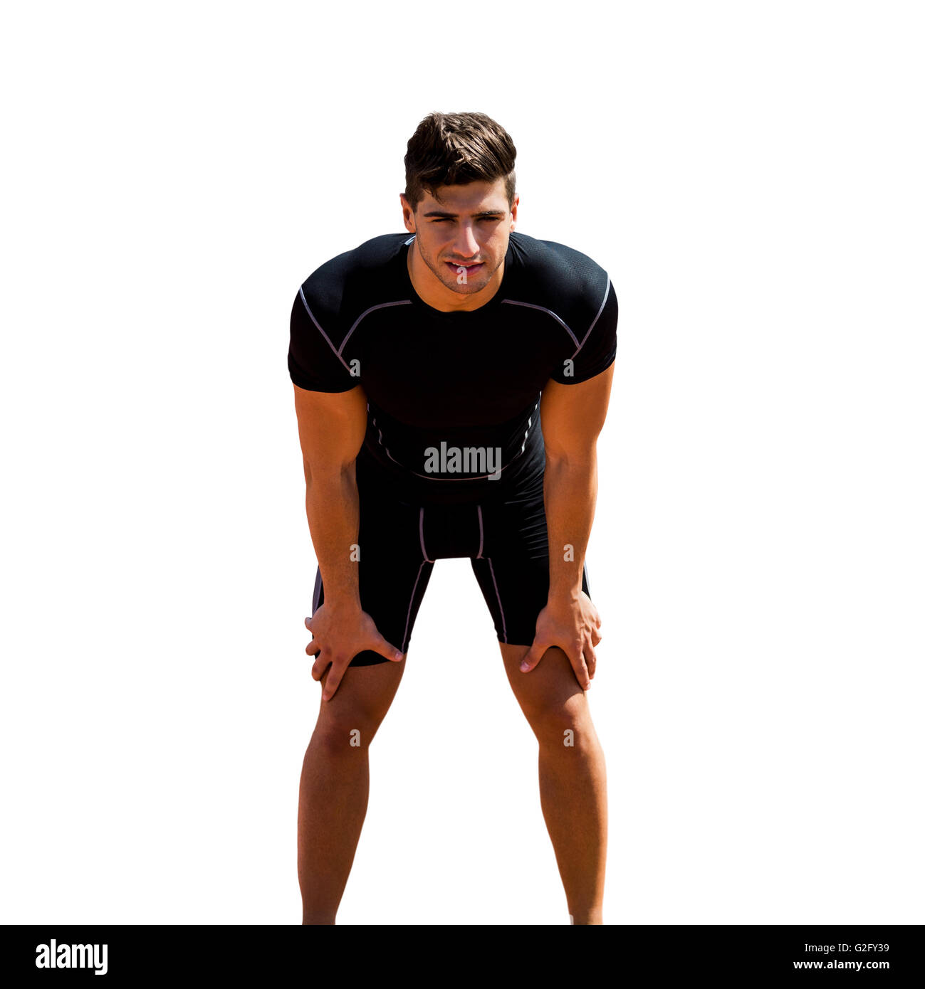 Hands on knee hi-res stock photography and images - Alamy