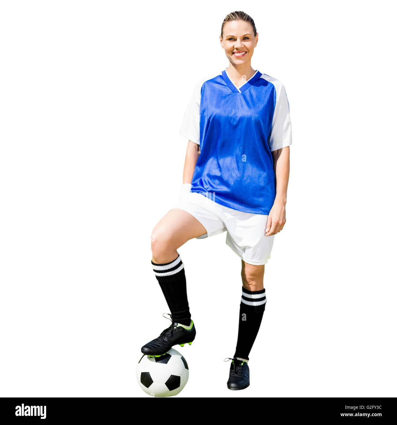 Football player posing soccer ball hi-res stock photography and images ...