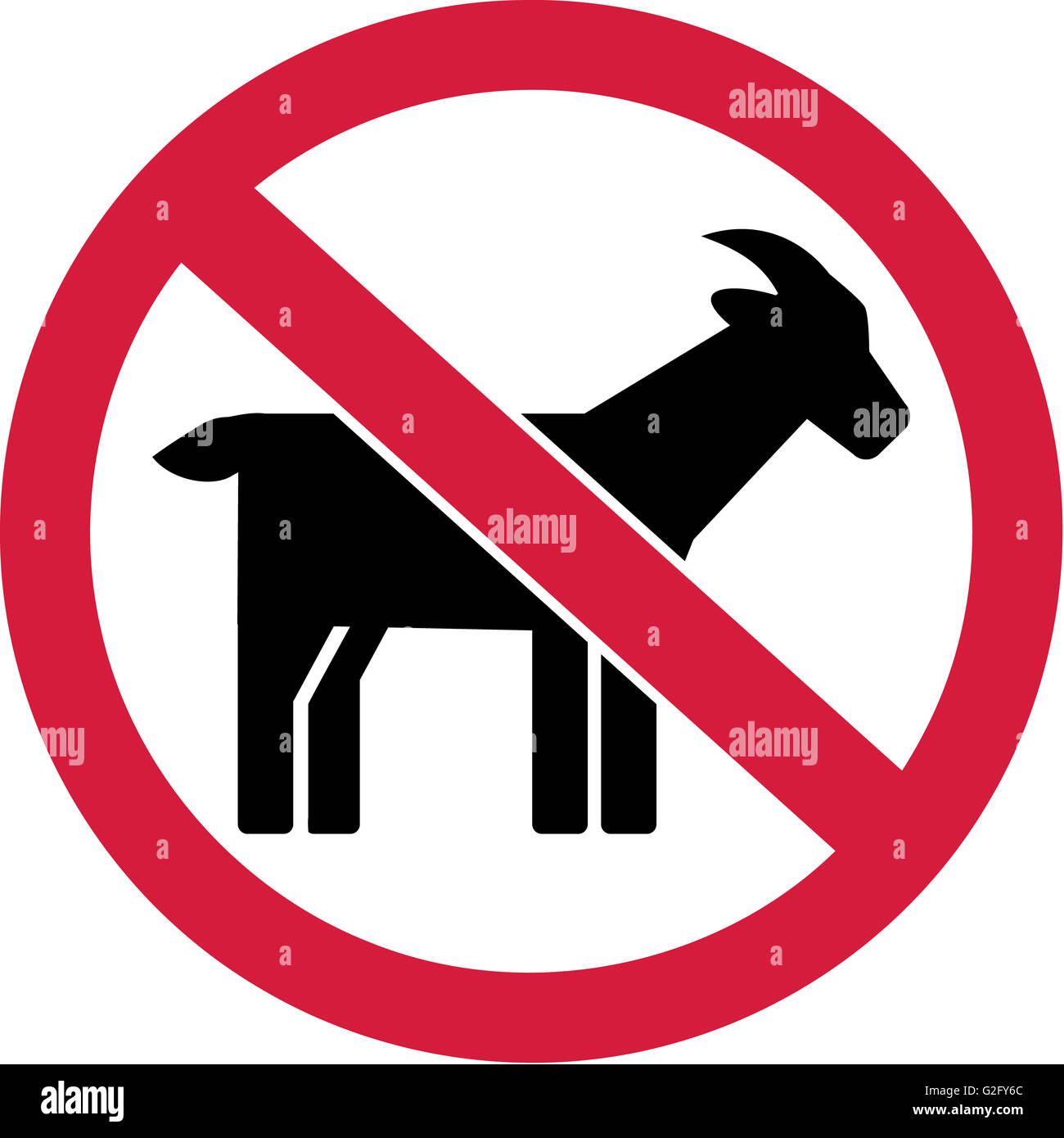 Goats forbidden sign Stock Photo - Alamy