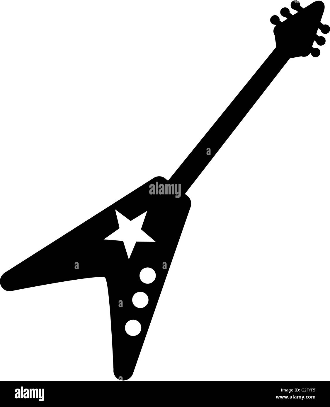 Angular guitar with star Stock Photo - Alamy