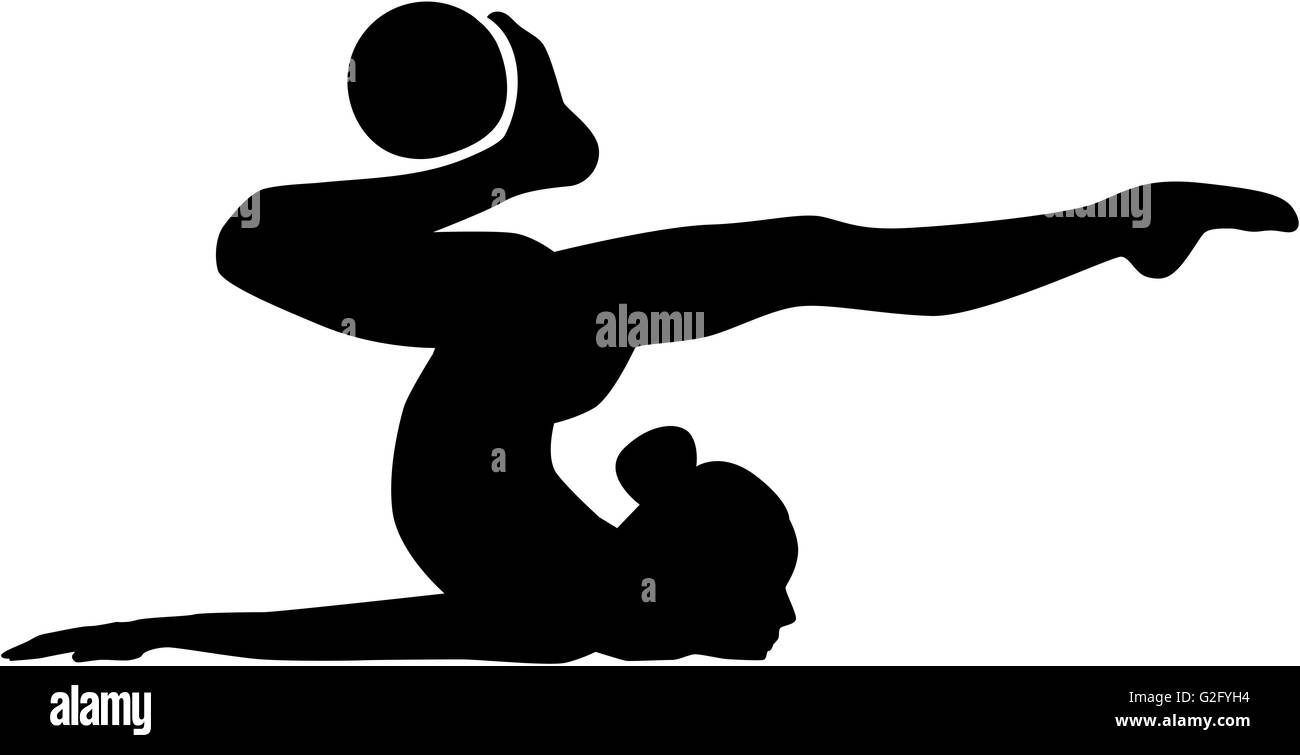 Rhythmic gymnastics with ball Stock Photo - Alamy