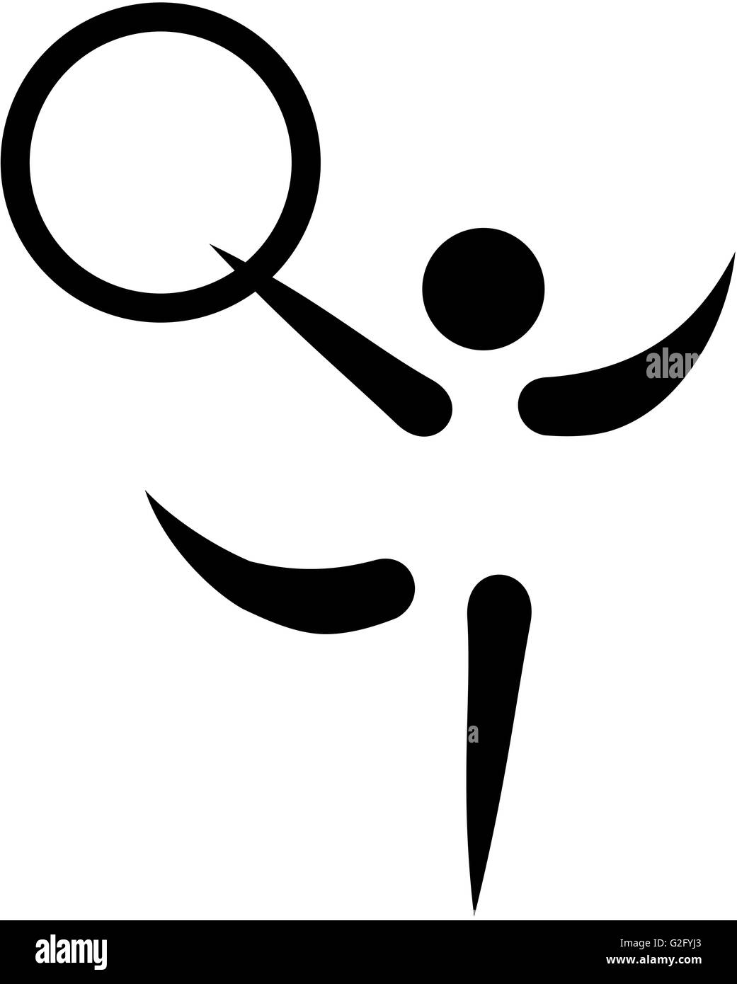 Rhythmic gymnastics with hoop icon Stock Photo - Alamy