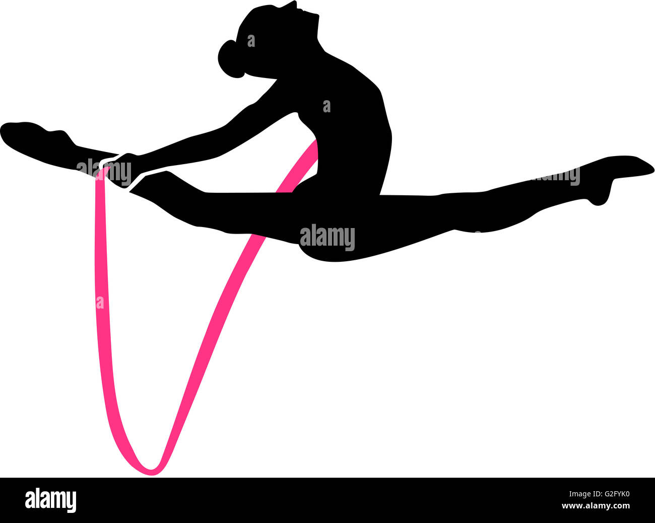 Gymnastics woman jumping with rope Stock Photo - Alamy