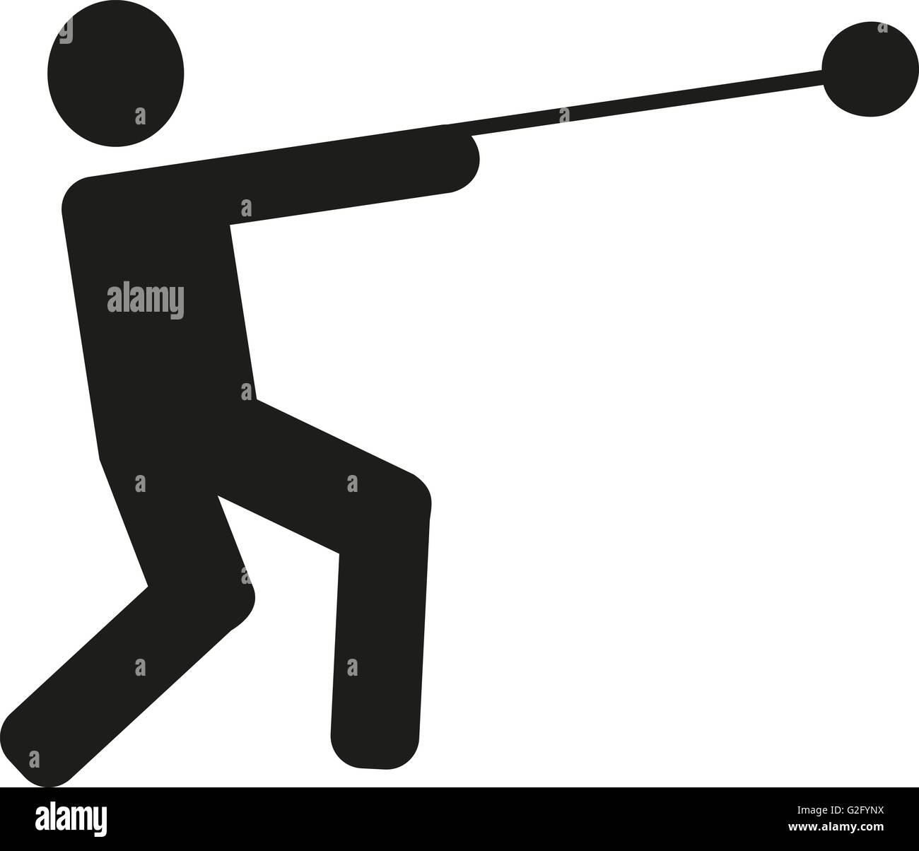 Hammer throw pictogram Stock Photo - Alamy