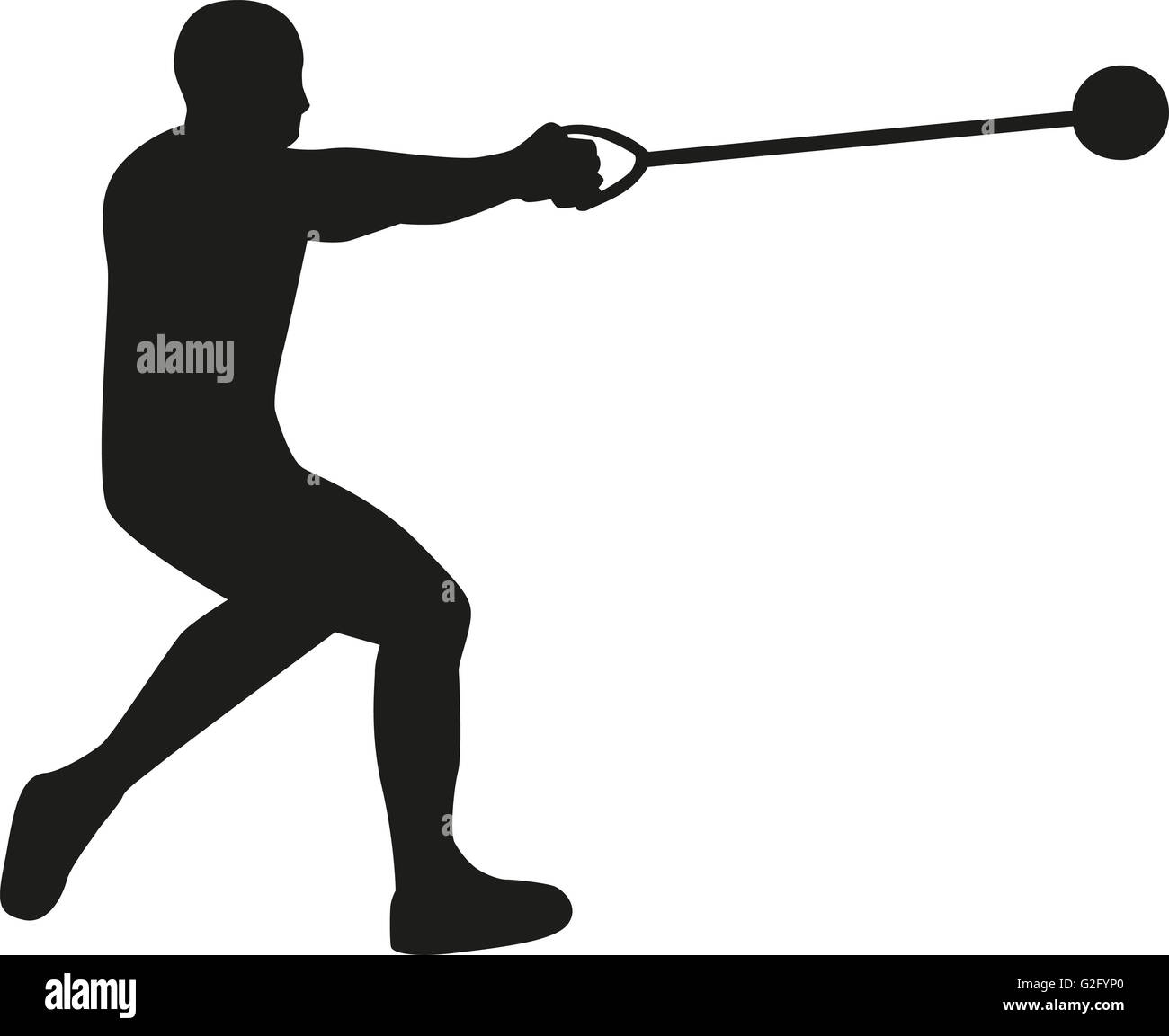 Hammer throw silhouette Stock Photo - Alamy