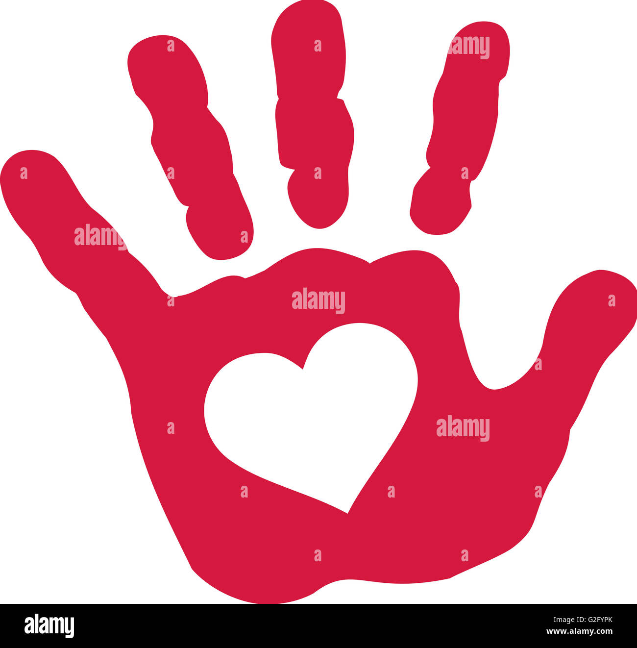 Handprint with heart hi-res stock photography and images - Alamy