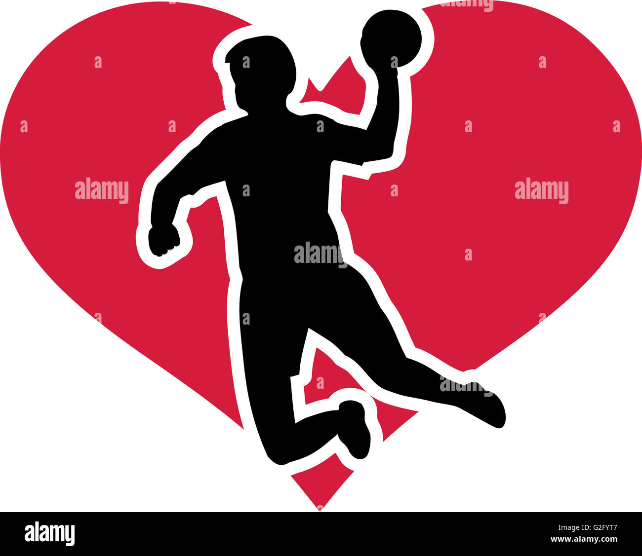 Handball Player Heart Stock Photo - Alamy