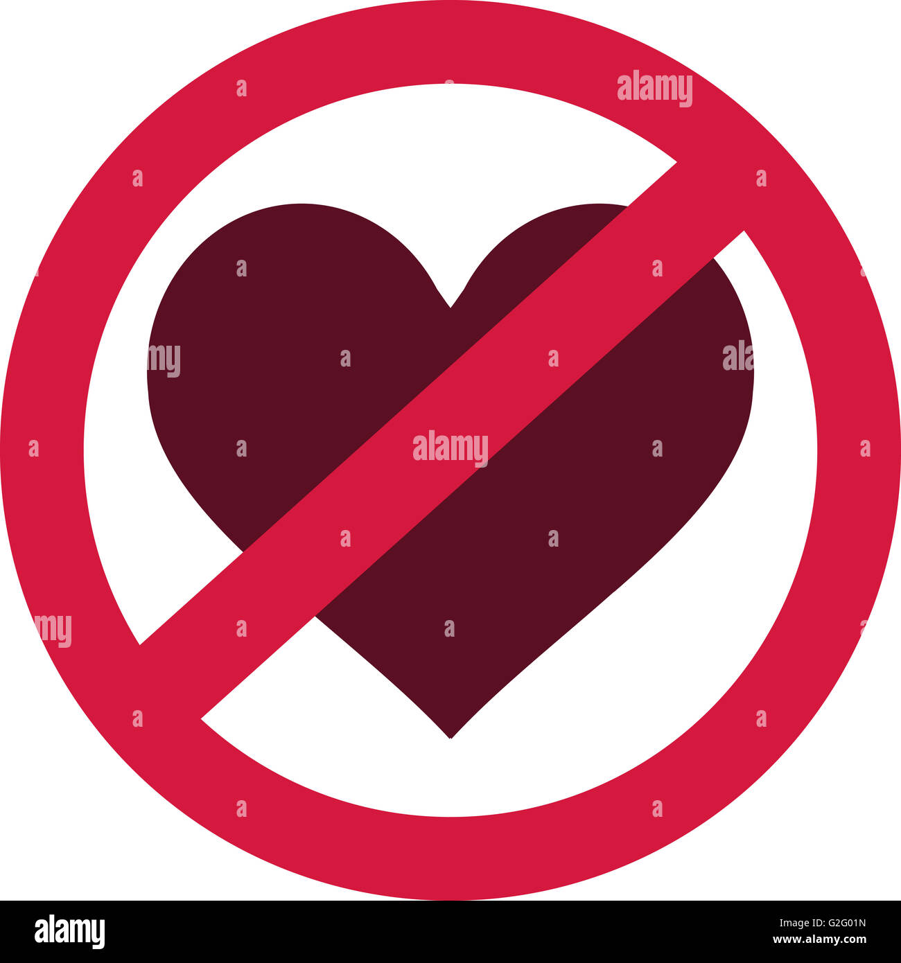 No love allowed - ban with heart Stock Photo - Alamy