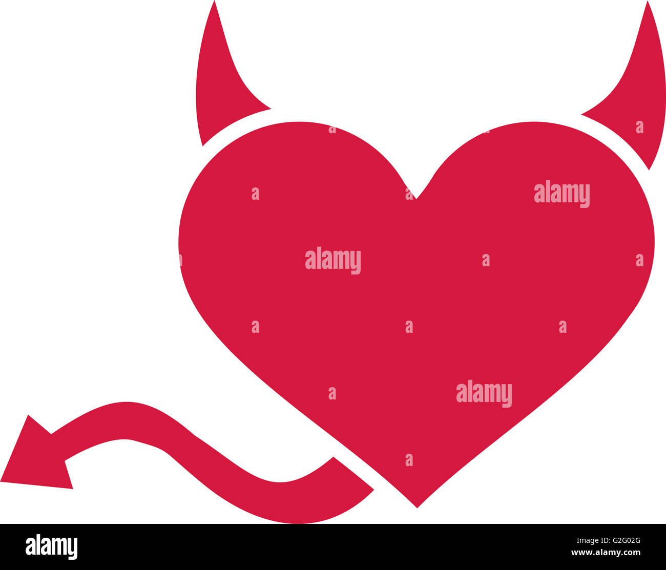Heart with devil horns and tail Stock Photo - Alamy