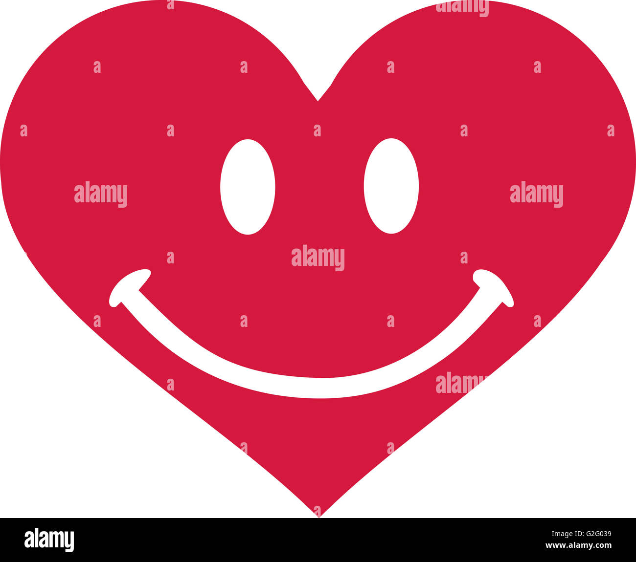 Heart with smiley face Stock Photo - Alamy