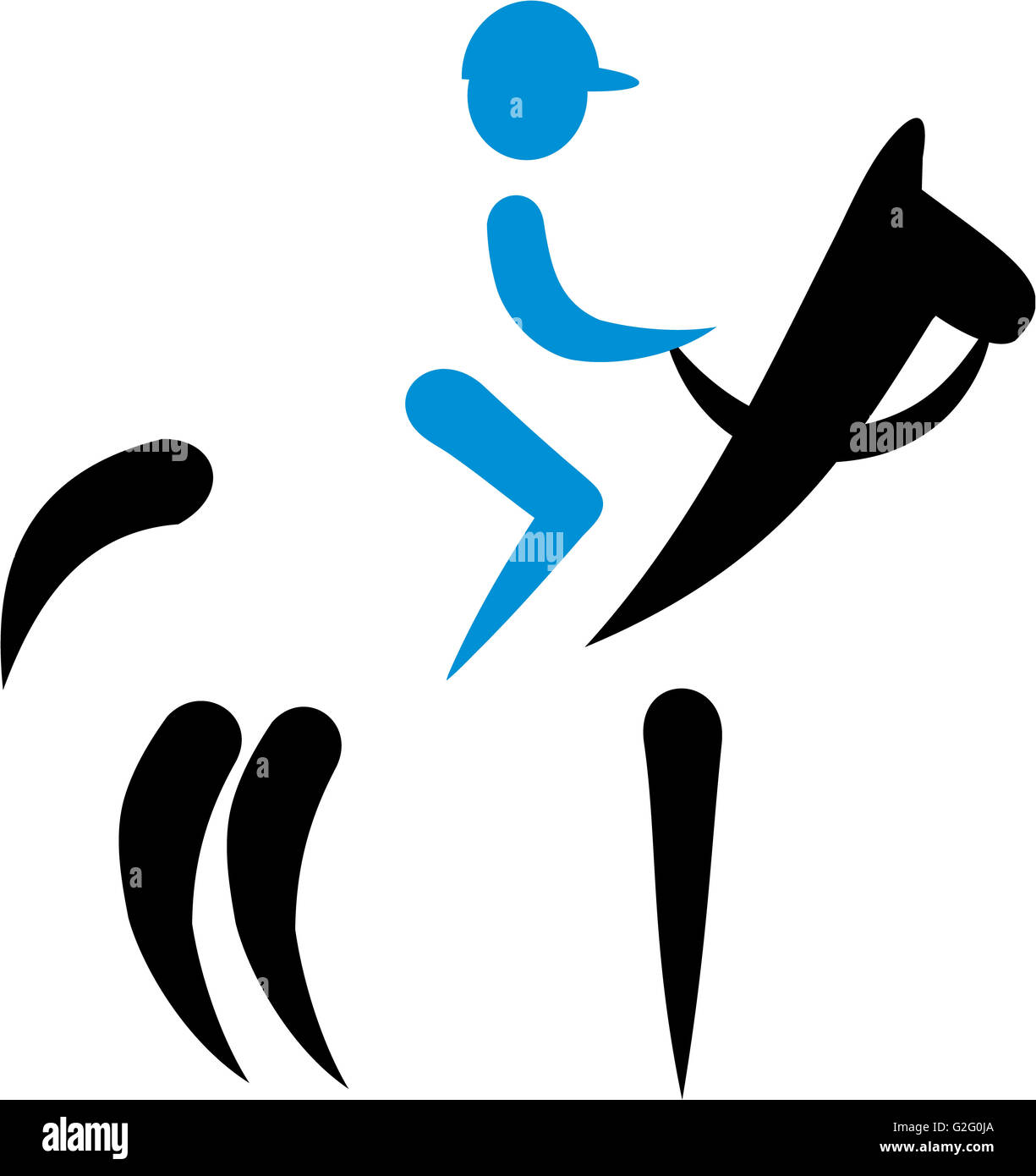 Horse with rider symbol Stock Photo - Alamy