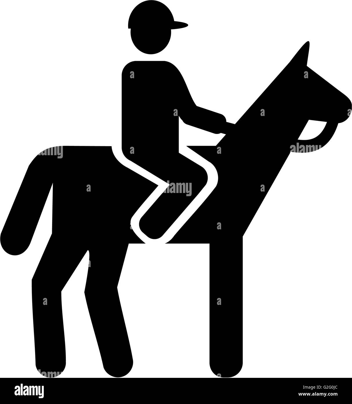 Horse with rider icon Stock Photo - Alamy
