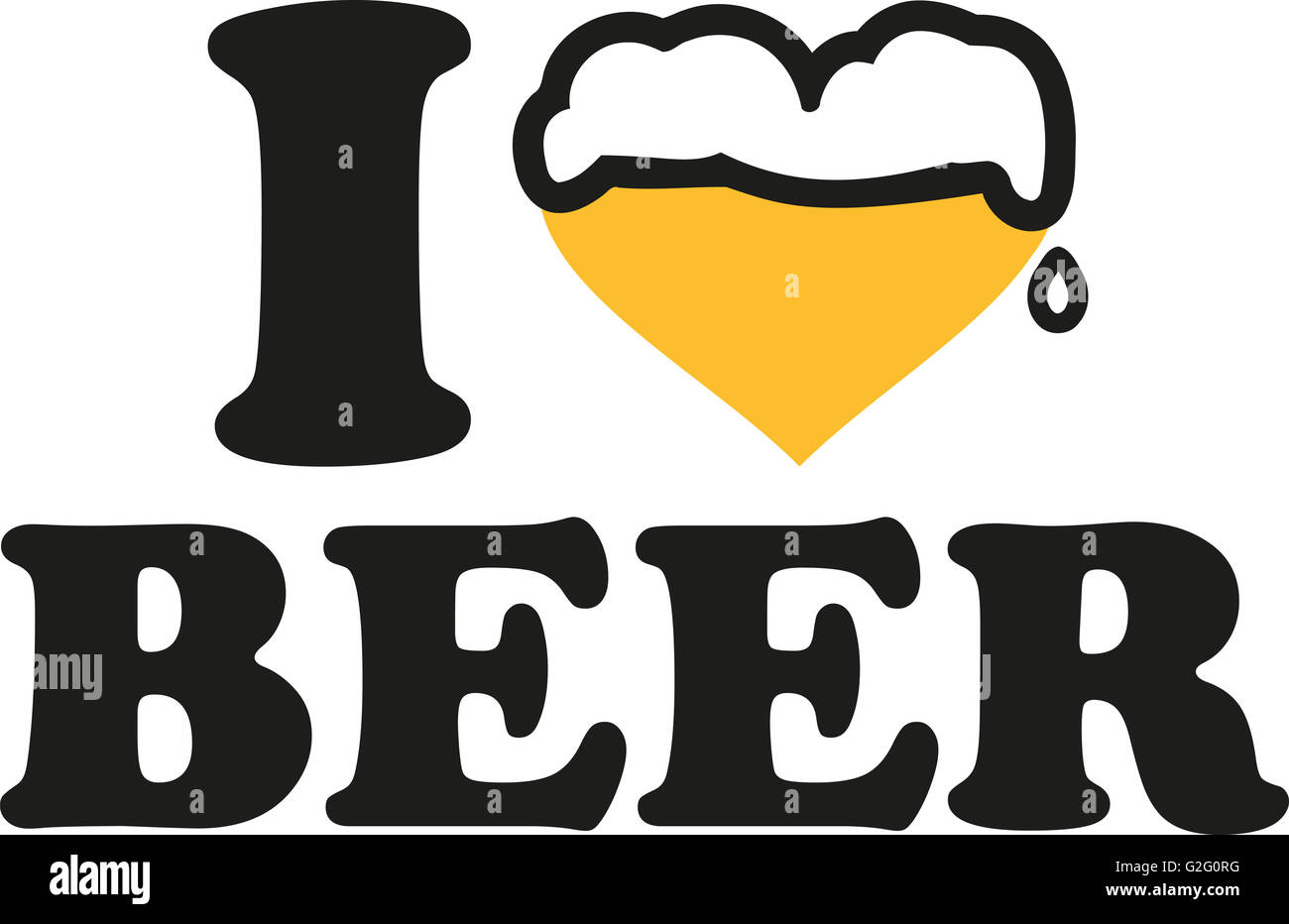 I love beer with beer heart Stock Photo - Alamy