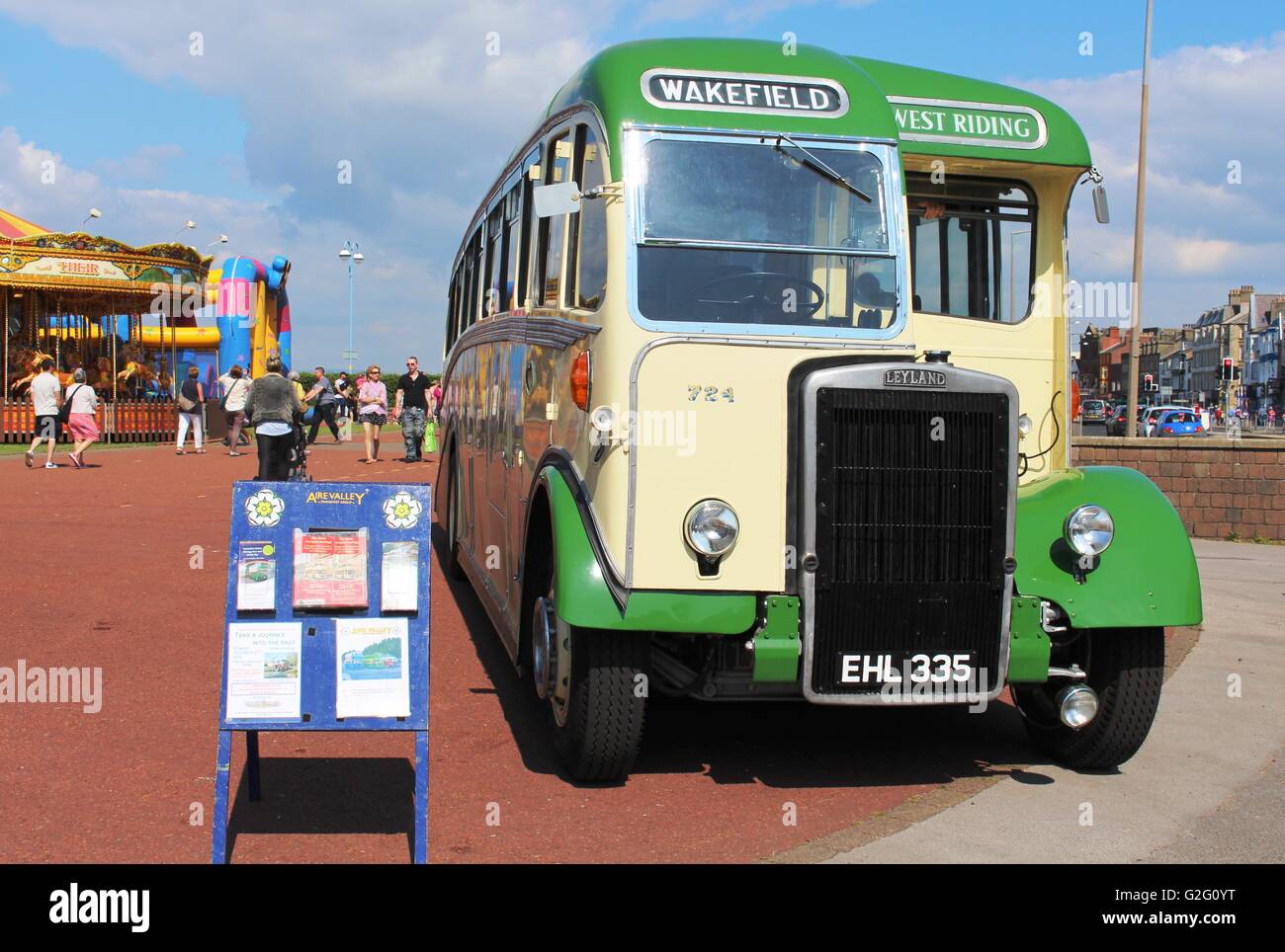 Preserved Leyland Tiger PS2 coach in West Riding livery on Morecambe ...