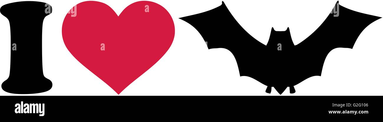 I love Bat Icon Stock Photo - Alamy
