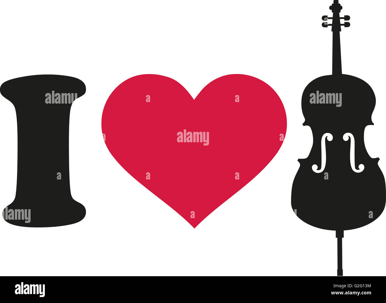 I love cello icon Stock Photo - Alamy