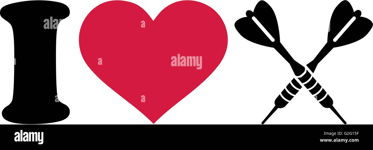 I love darts arrows Stock Photo - Alamy