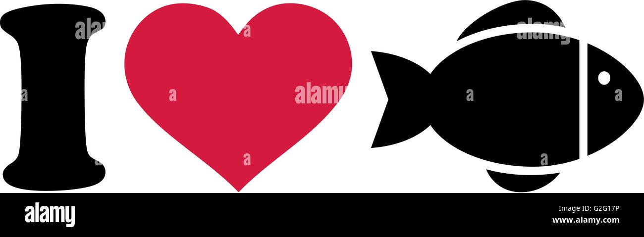 I love with fish symbol Stock Photo - Alamy