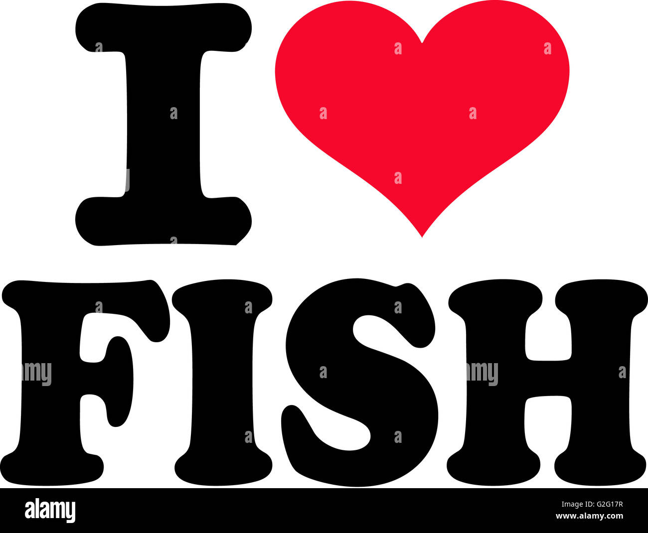 I love fish with sign of a heart Stock Photo - Alamy