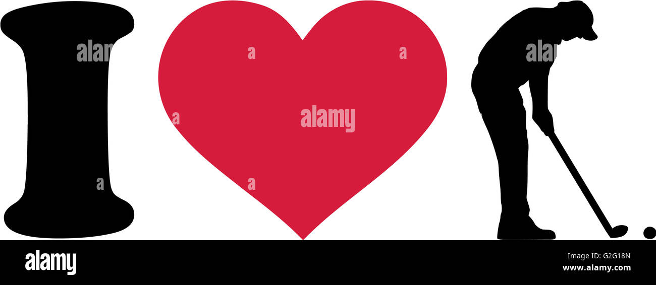 I Love Golf Player Stock Photo - Alamy