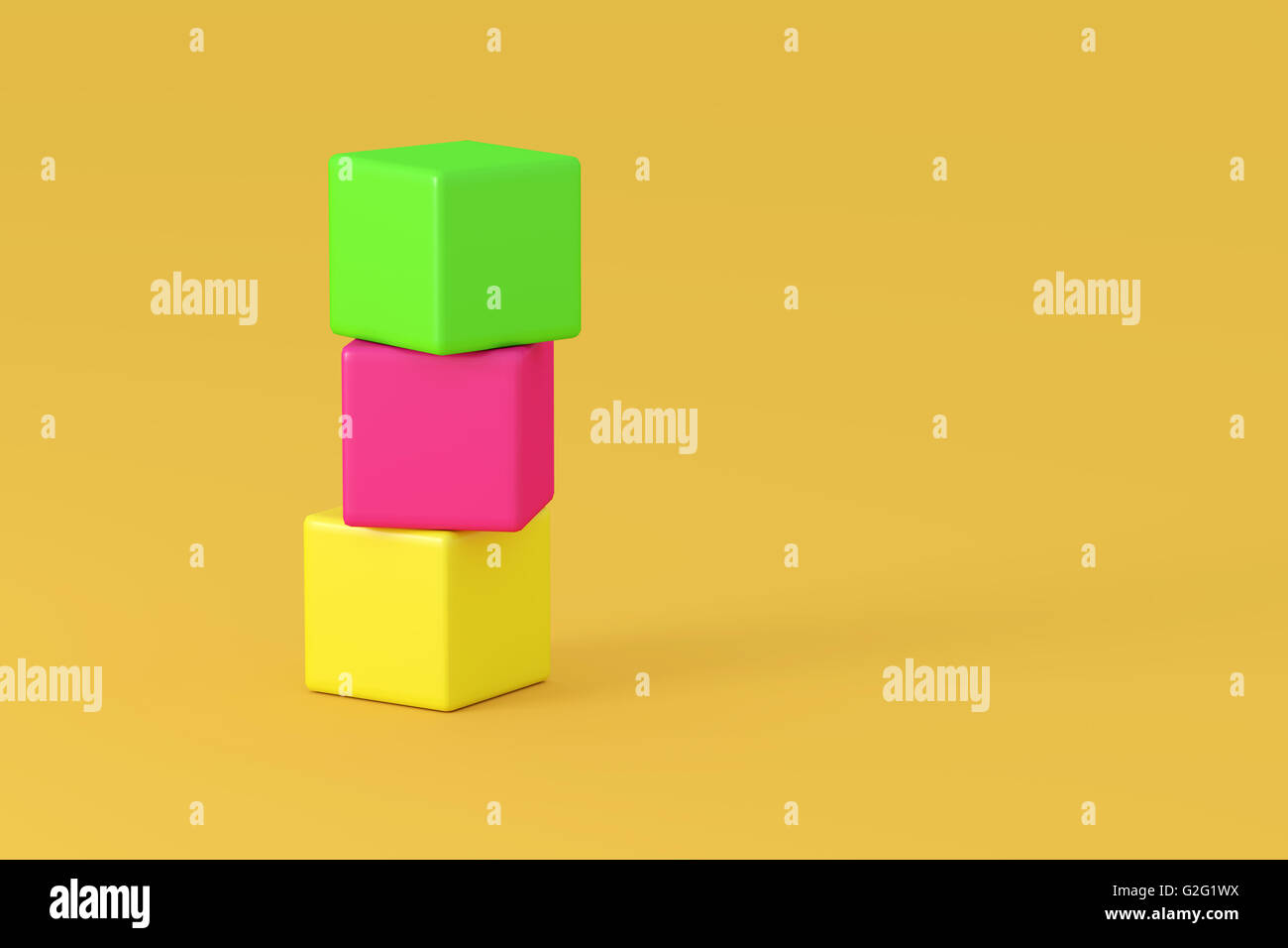 3D rendering of colorful cubes arranged in column Stock Photo - Alamy