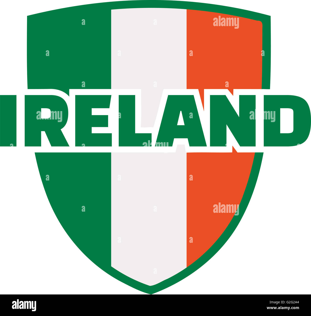 Emblem in irish colors and ireland word Stock Photo - Alamy