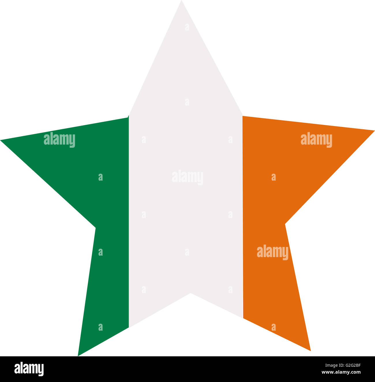Striped star with colors of the ireland flag Stock Photo - Alamy