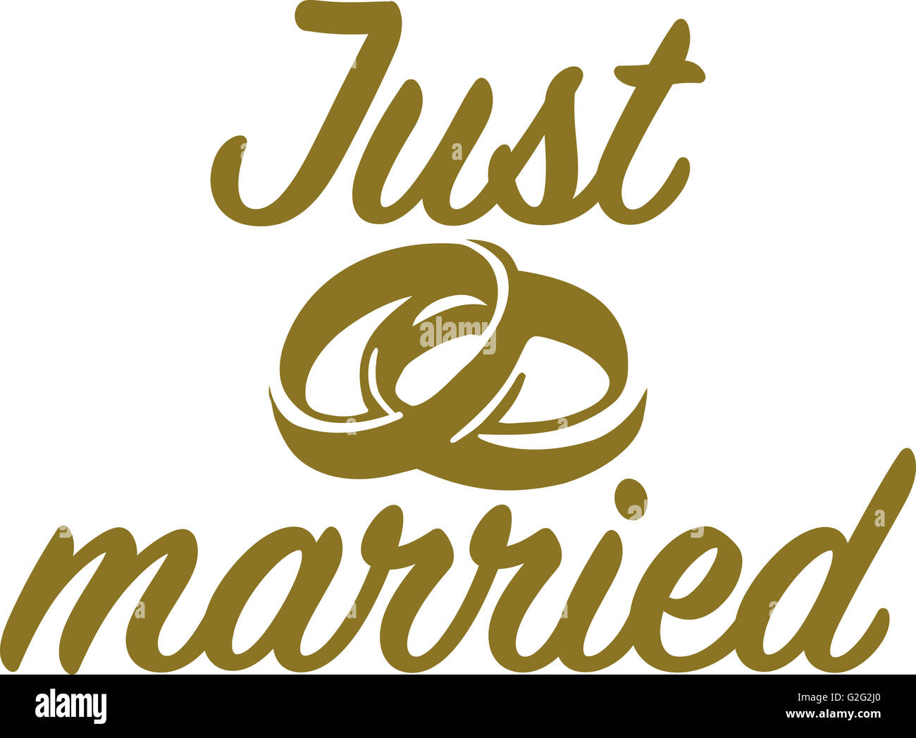 Just married with wedding rings Stock Photo - Alamy