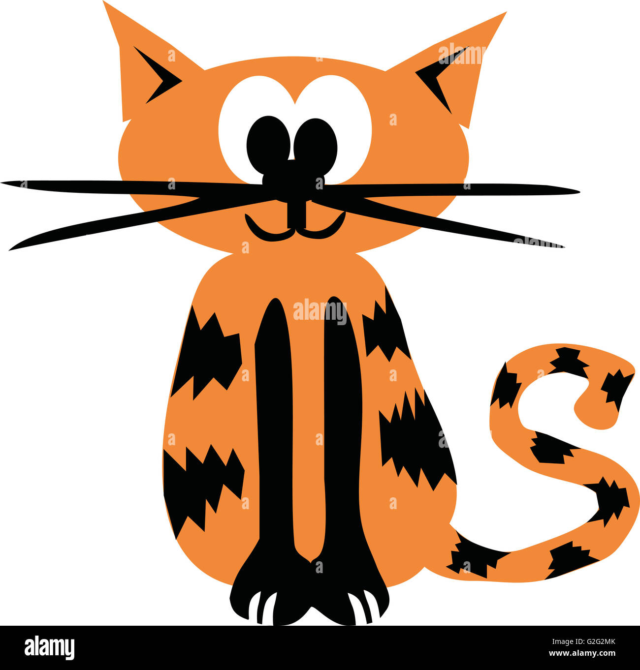 Orange cartoon tiger cat Stock Photo - Alamy
