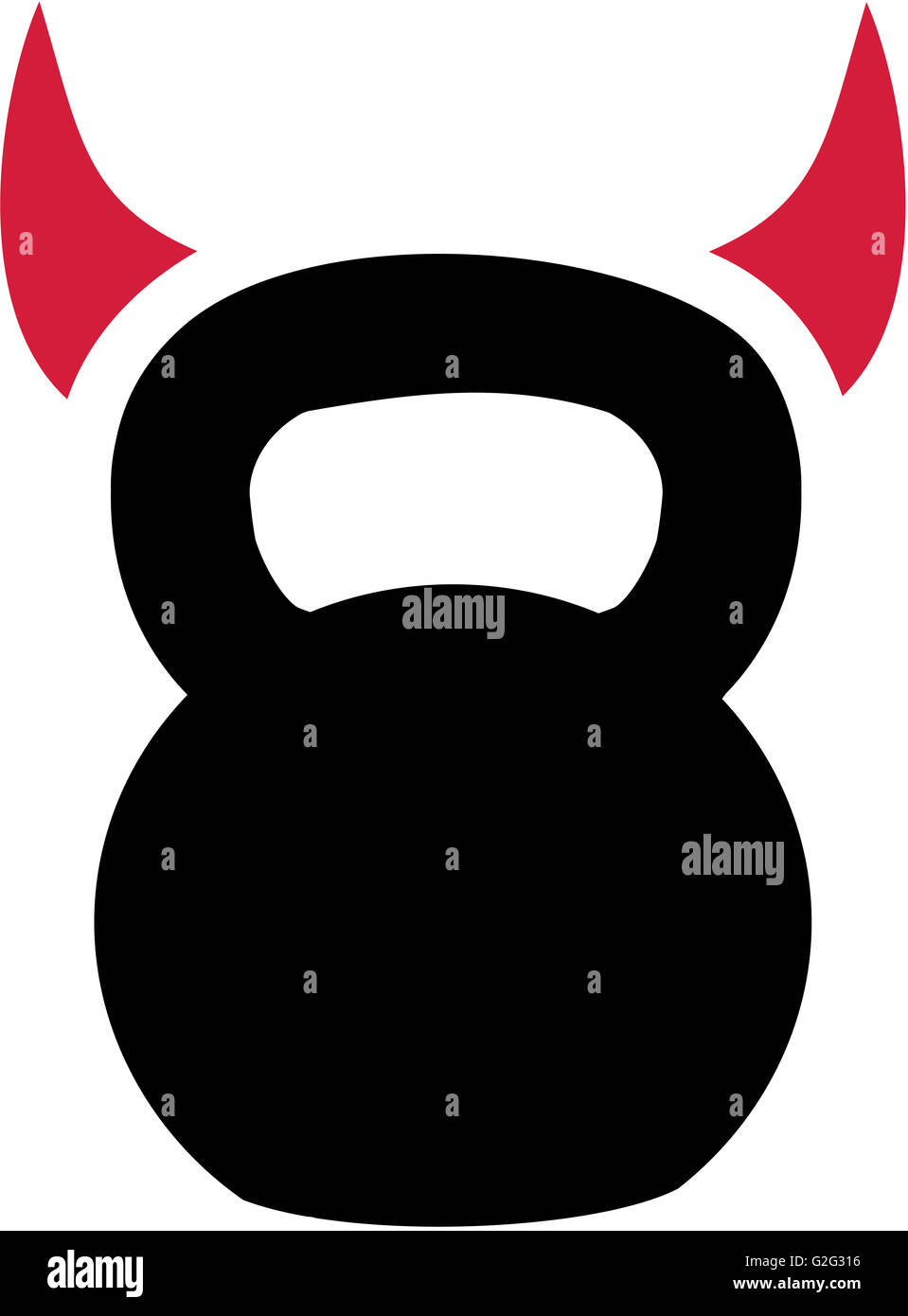 Kettlebell with devil horns Stock Photo - Alamy