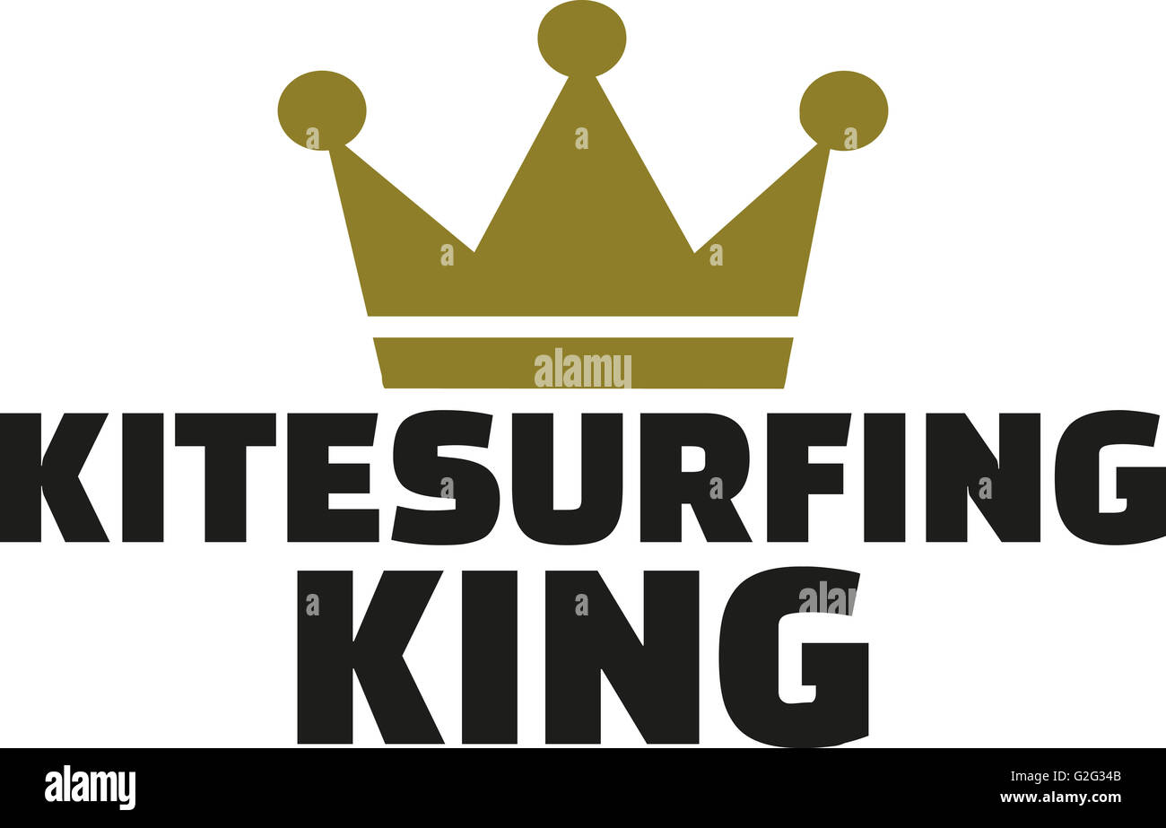 Kitesurfing king with crown Stock Photo - Alamy