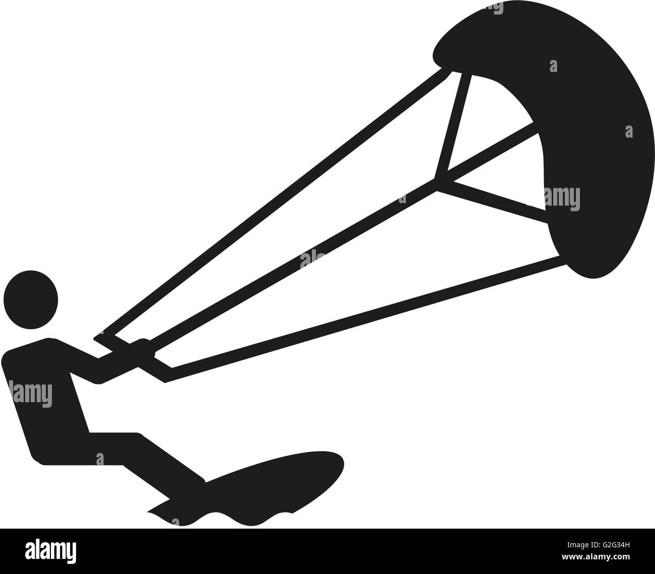 Kiteboarding icon kitesurfing kite Cut Out Stock Images & Pictures - Alamy