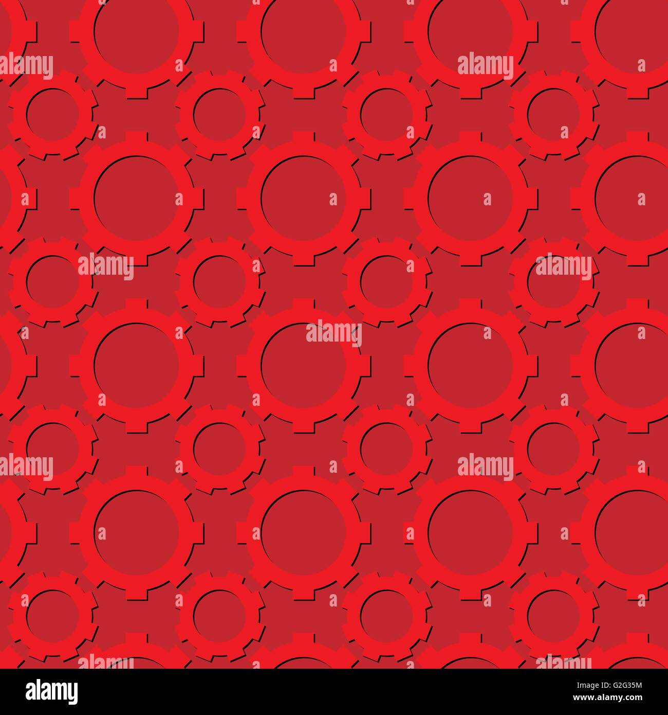 Seamless gear pattern red color with shadows Stock Vector Image & Art ...
