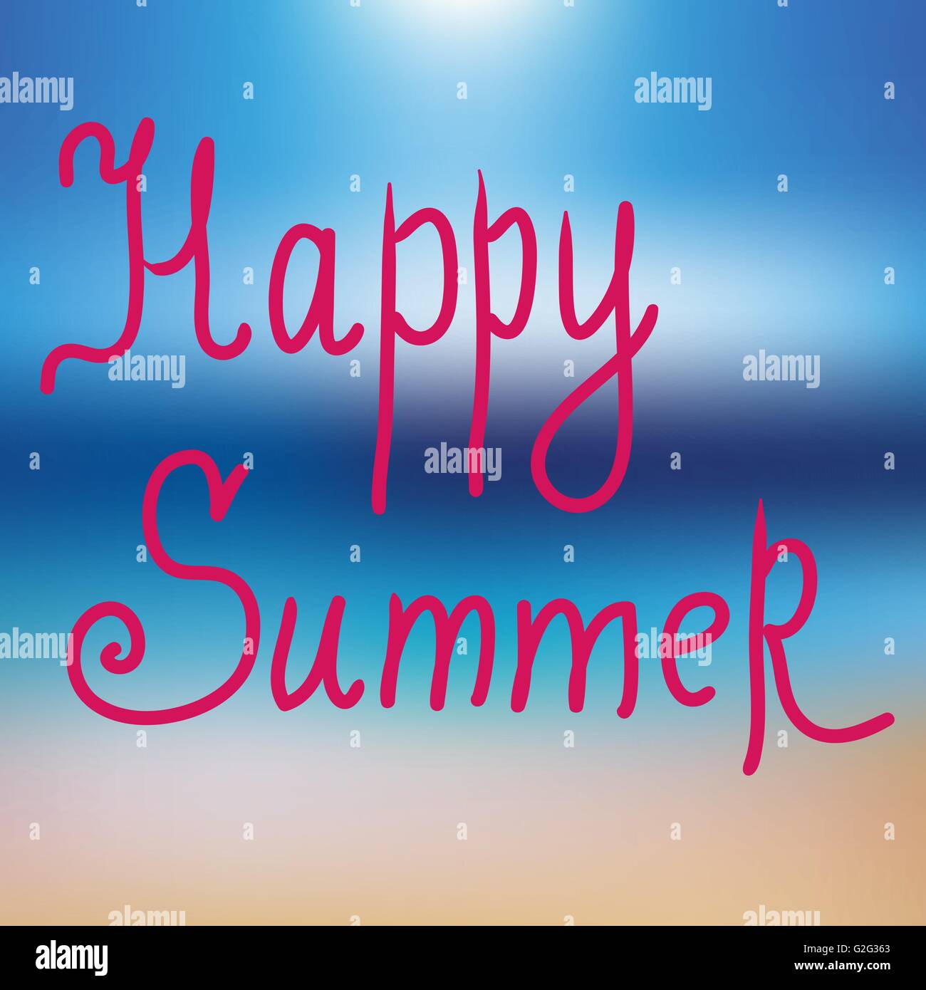 Happy summer. Poster on blue mesh background Stock Vector Image & Art ...