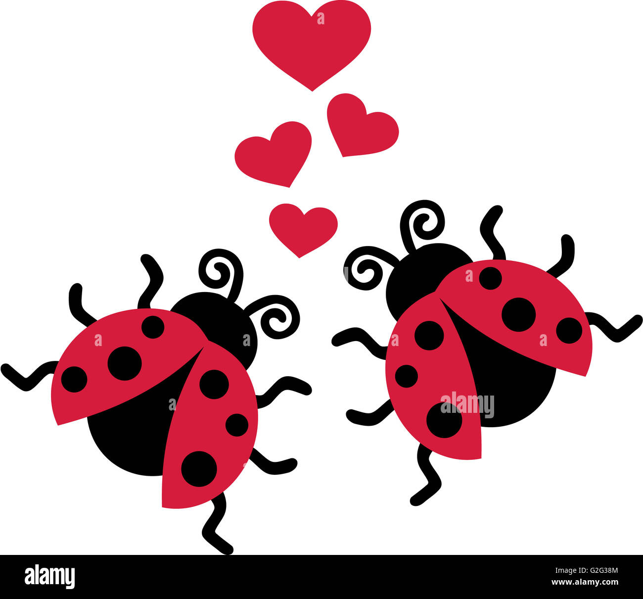 Two Ladybugs in love Stock Photo - Alamy