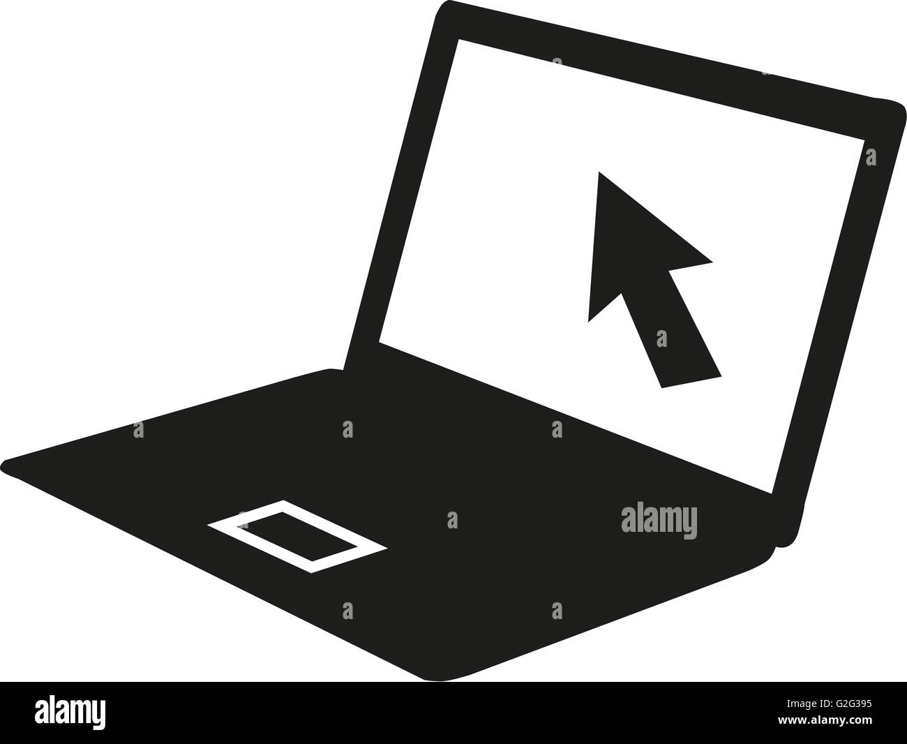 Laptop with cursor Stock Photo - Alamy