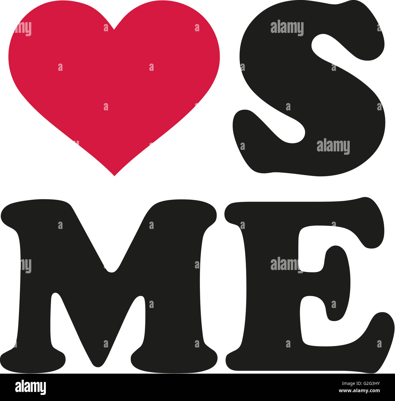 Love me with heart Stock Photo - Alamy