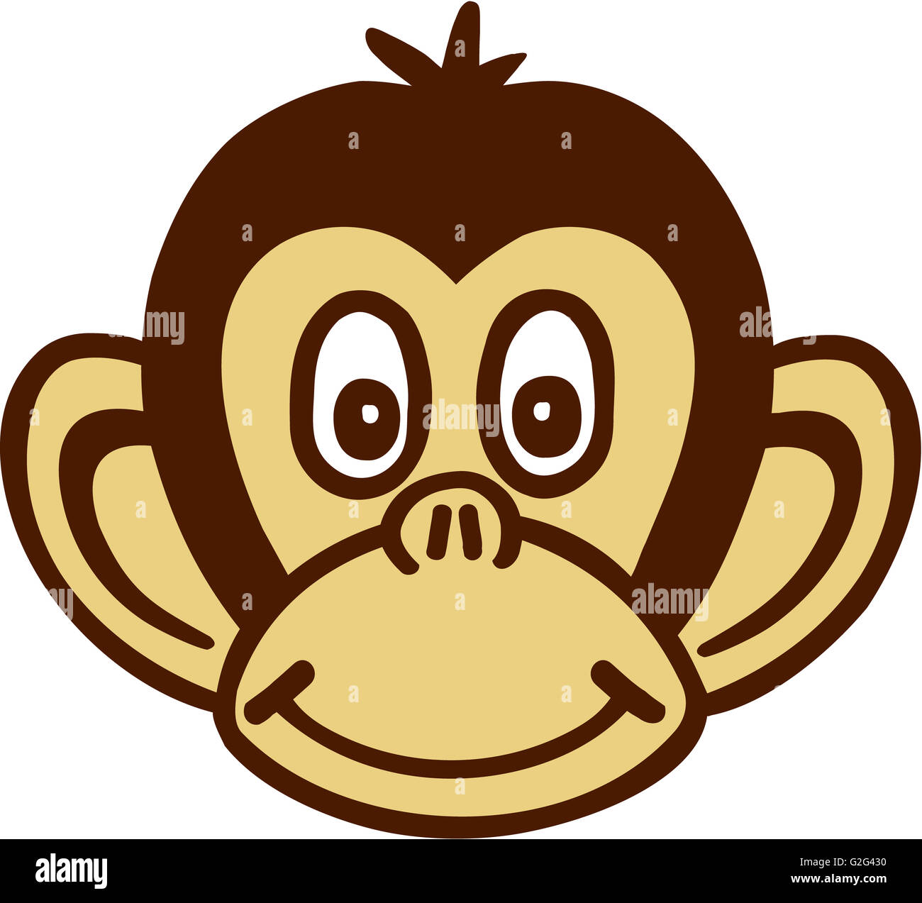Cute monkey head cartoon Stock Photo - Alamy
