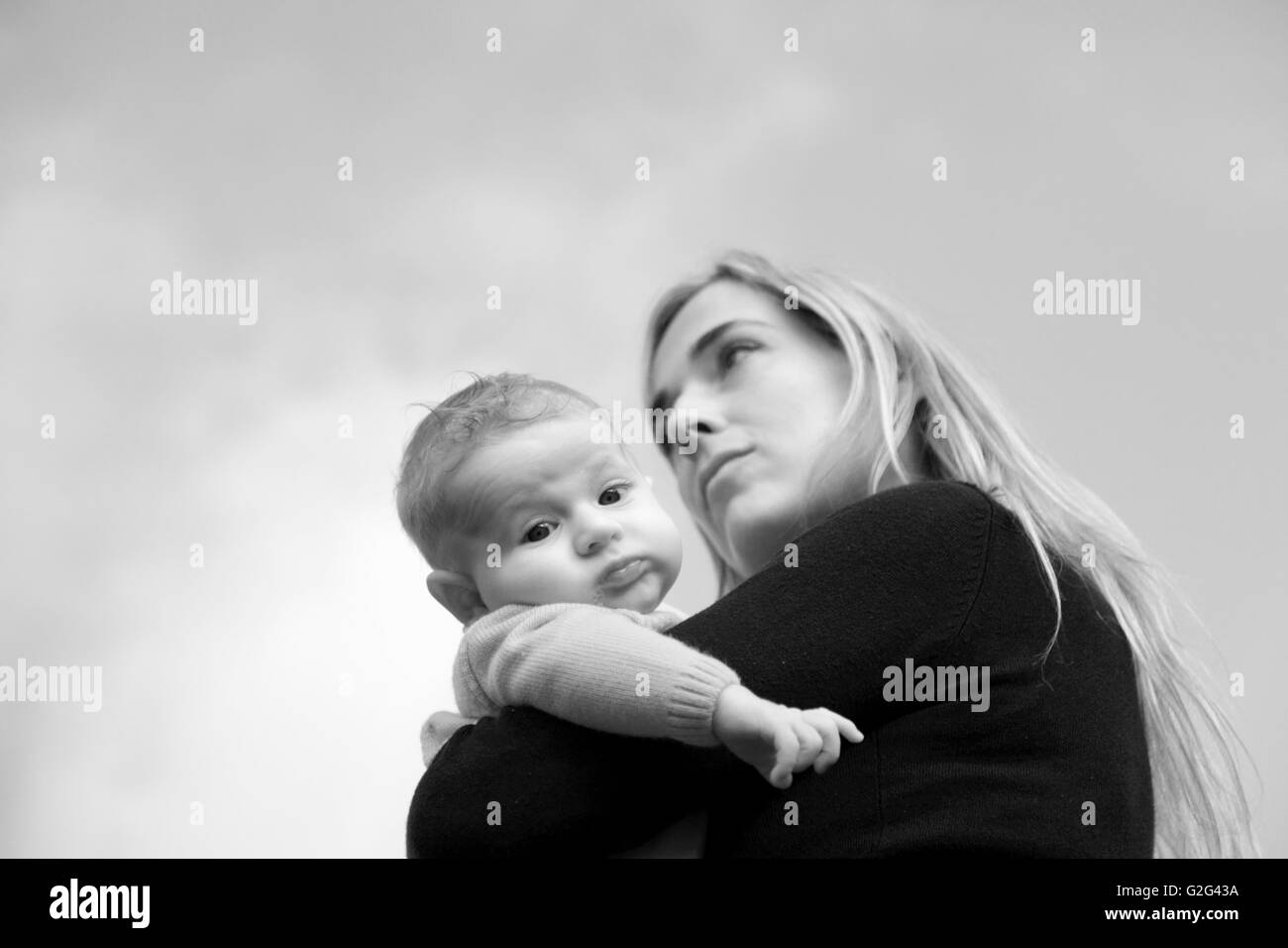 Low angle portrait view Black and White Stock Photos & Images - Alamy