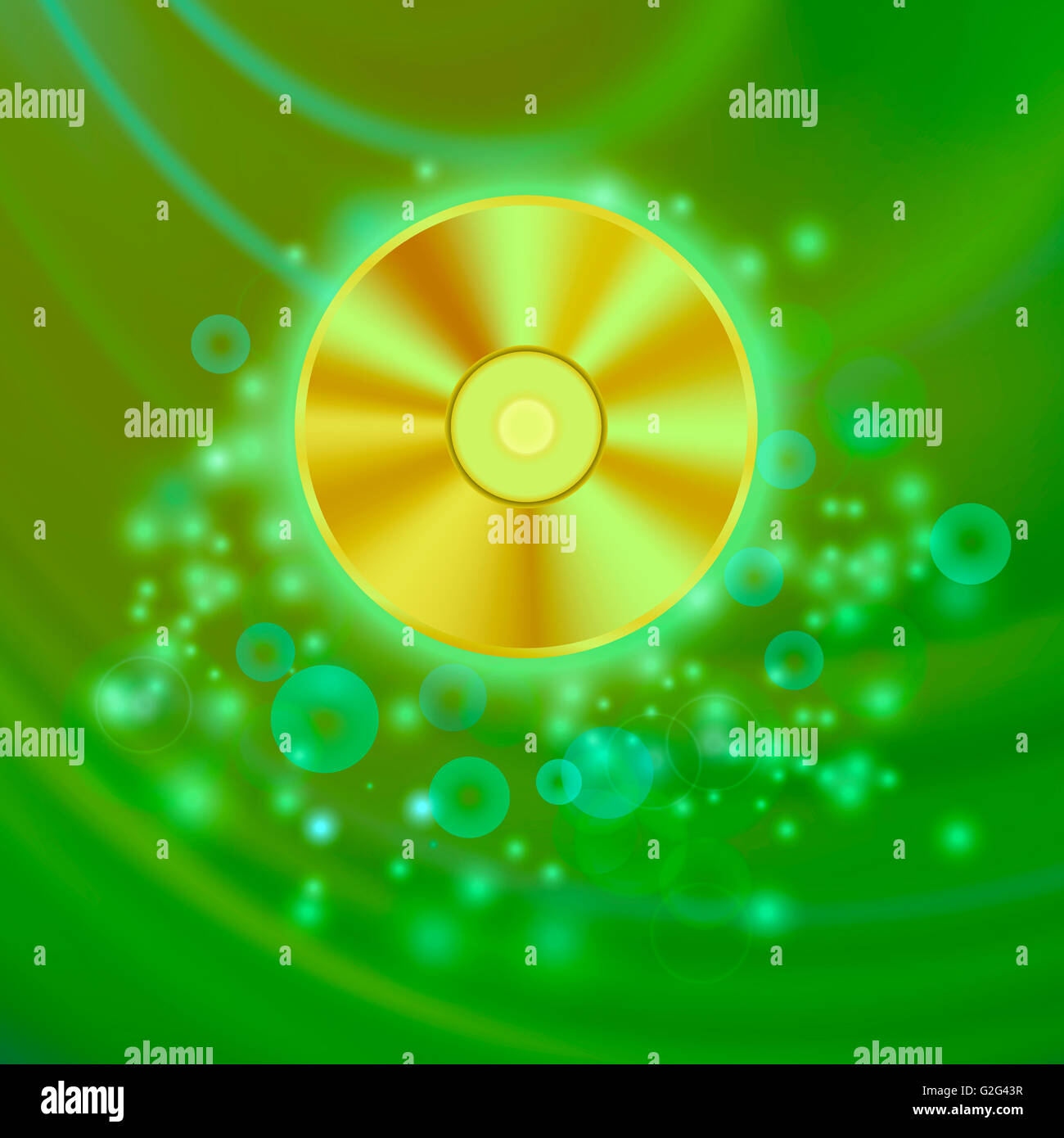 Compact Disc Isolated on Green Stock Photo - Alamy