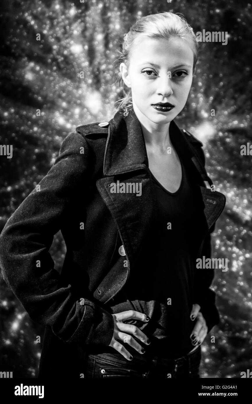 Portrait of Serious Young Woman Stock Photo - Alamy