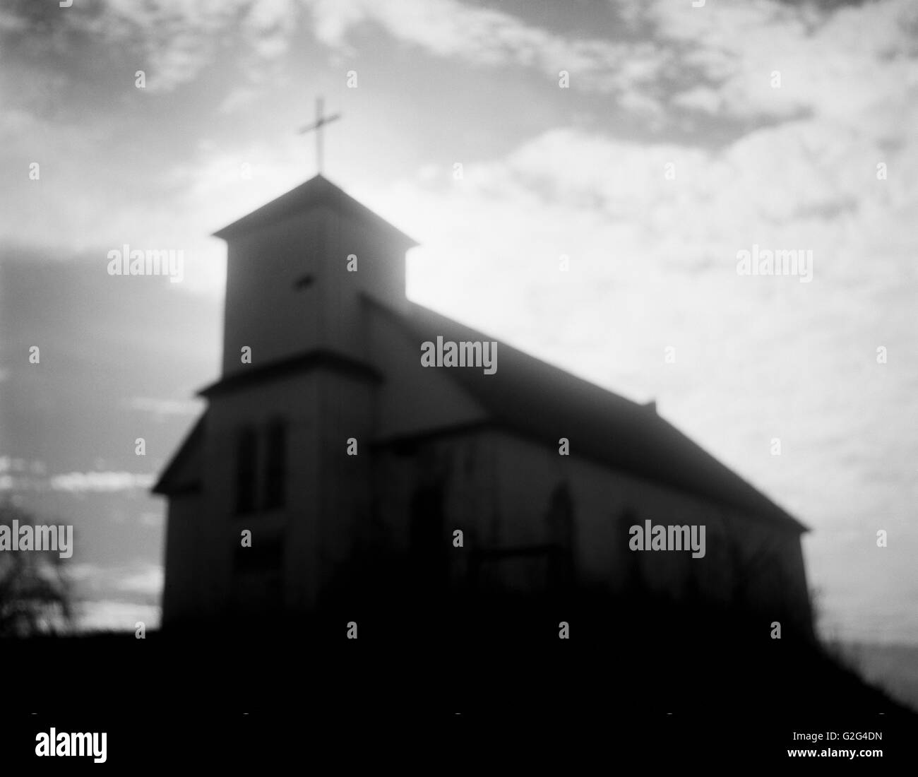 Dusk church Black and White Stock Photos & Images - Alamy