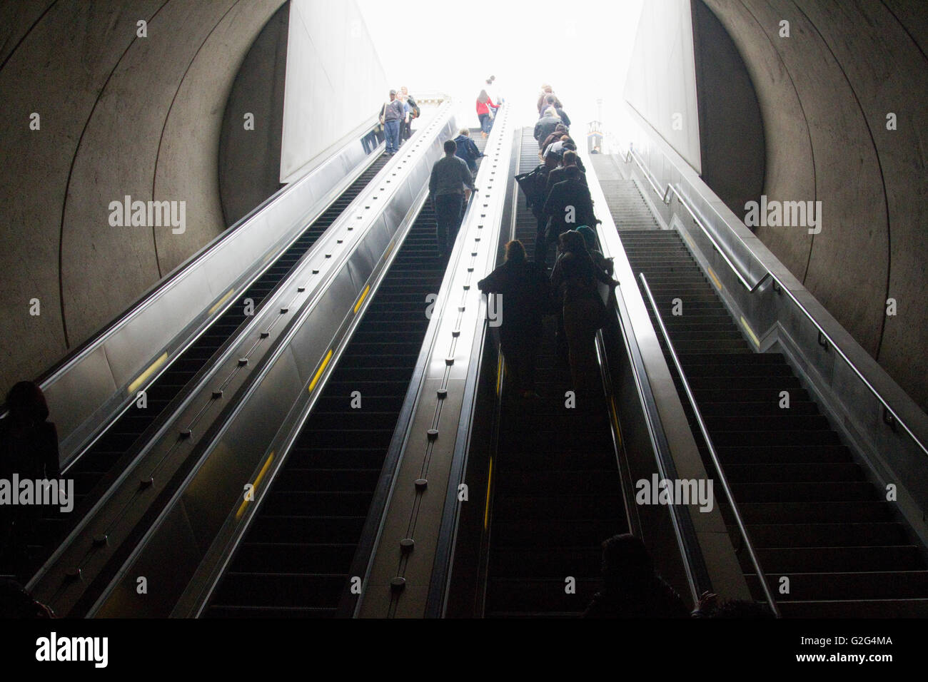 Metro Escalator, Low Angle View, Washington, DC, USA Stock Photo - Alamy