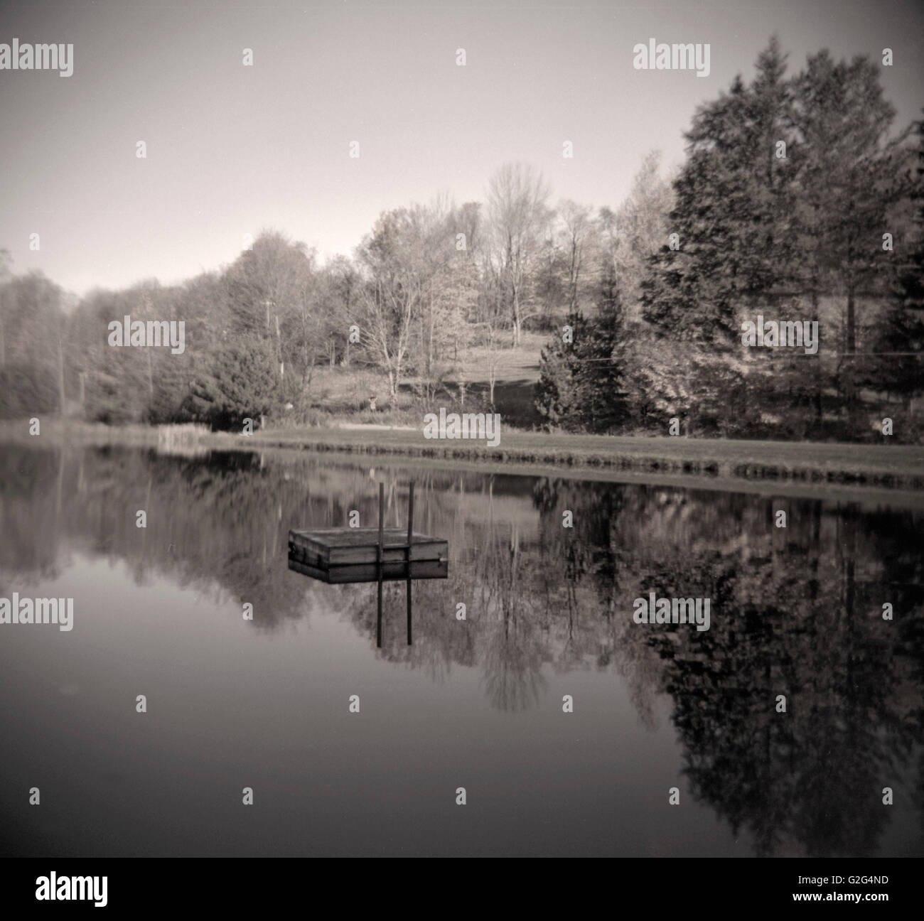 Floating Platform in Lake Stock Photo - Alamy