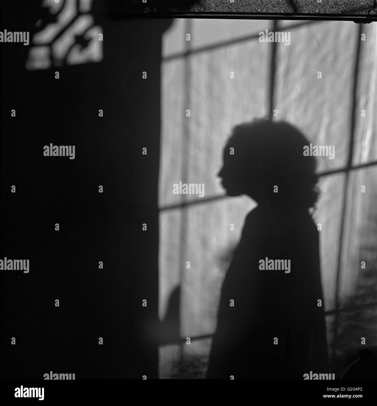 Girl's Shadow & Window Stock Photo - Alamy
