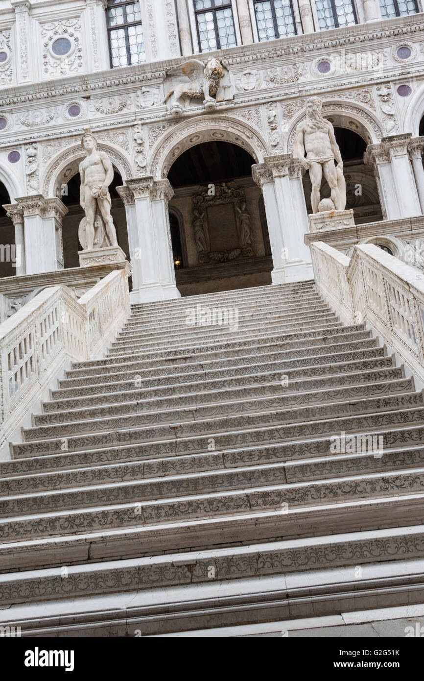 The Giants’ Staircase of the Doge’s Palace in Venice, Italy Stock Photo ...