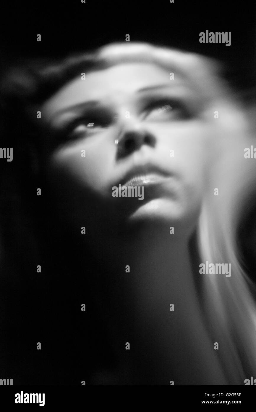 Distorted woman portrait hi-res stock photography and images - Alamy