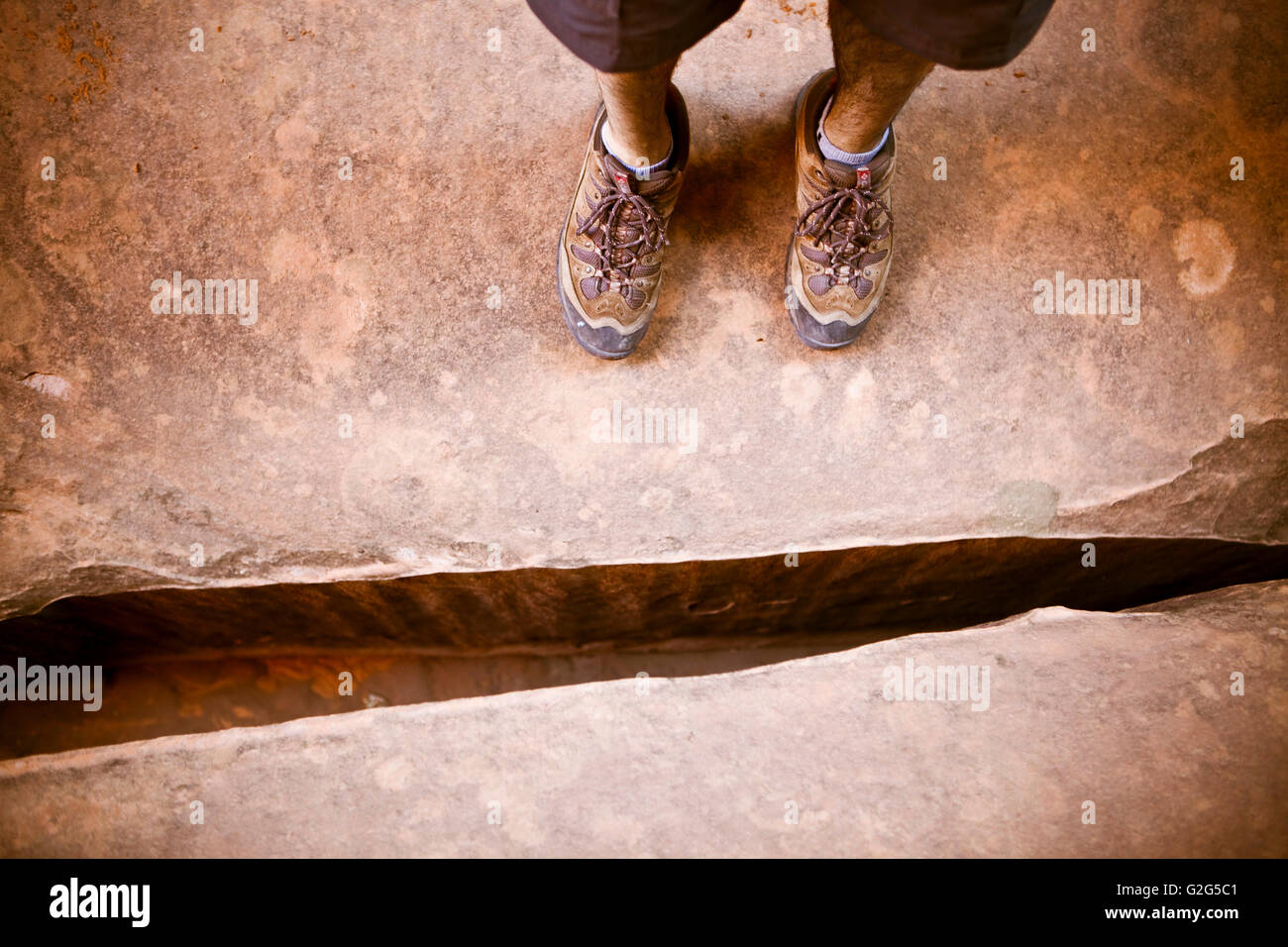 Hiker’s Feet at Crevice Stock Photo - Alamy